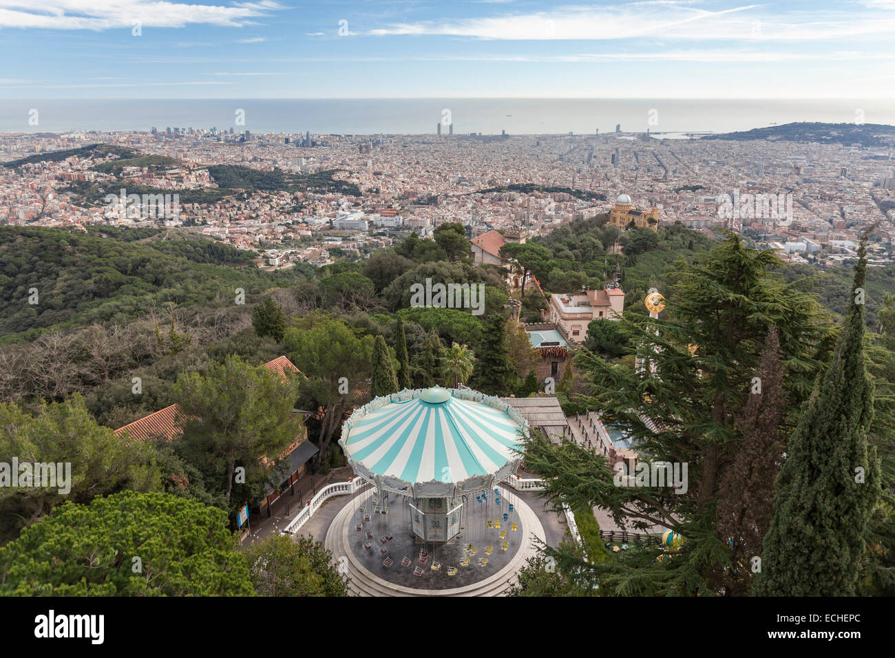 Barcelona tibidabo view city hi-res stock photography and images - Alamy