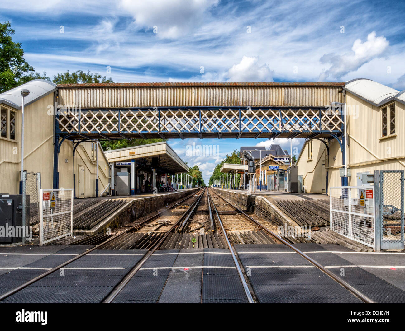 Strawberry Hill Railway Station with platforms, railway tracks and ...