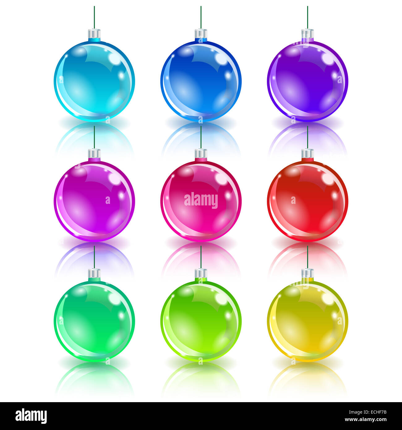Color christmas balls set Stock Photo - Alamy