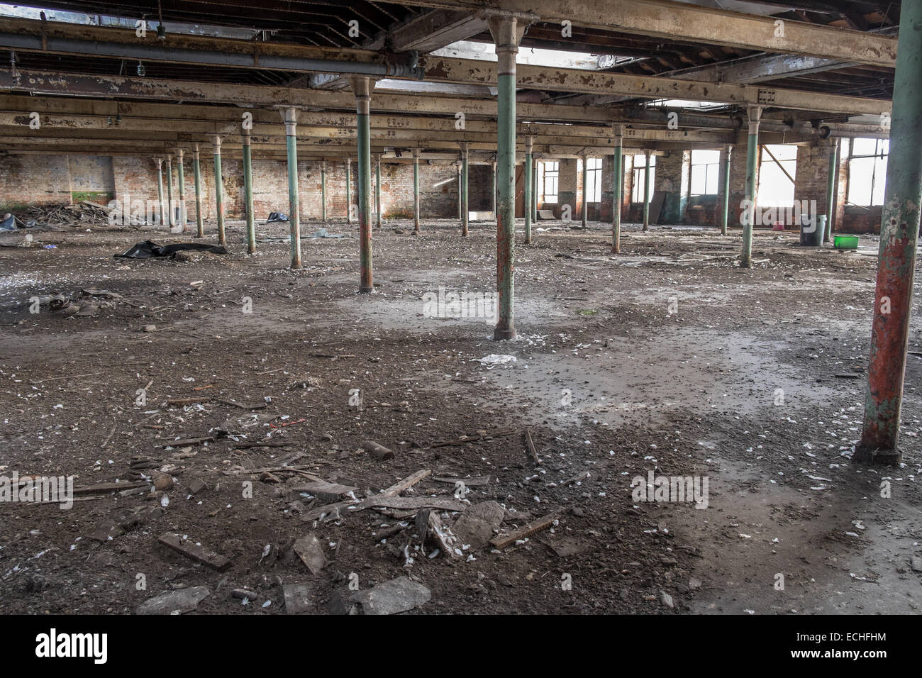 The main room in a disused factory where Cotton was produced, many roof ...