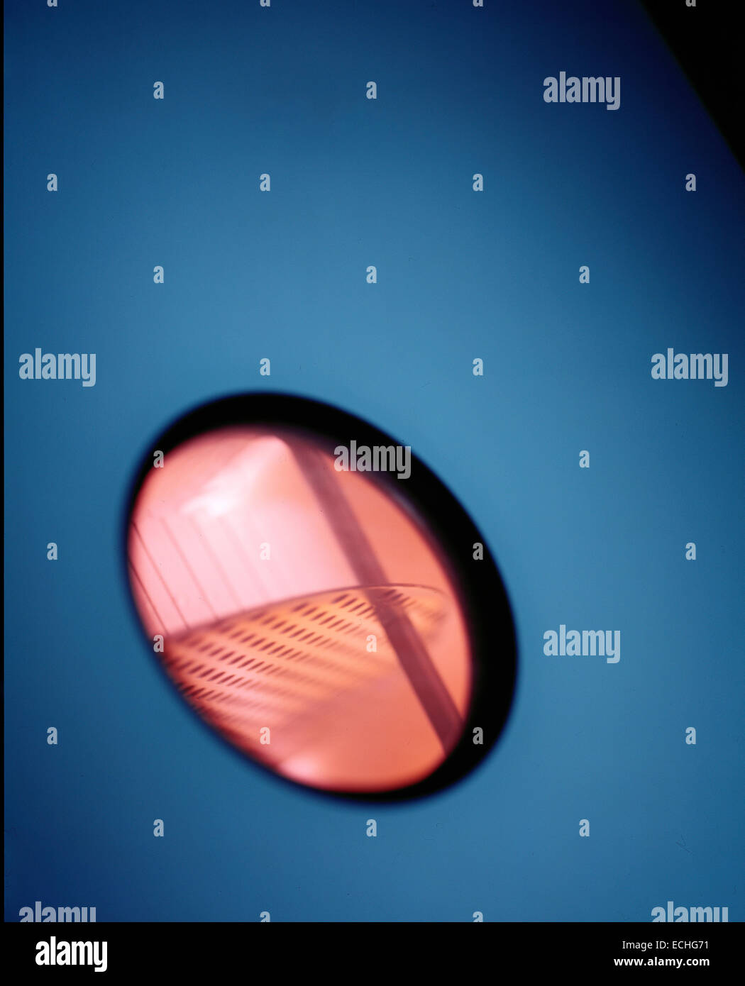 Looking inside a microwave computer chip cleaner Stock Photo - Alamy