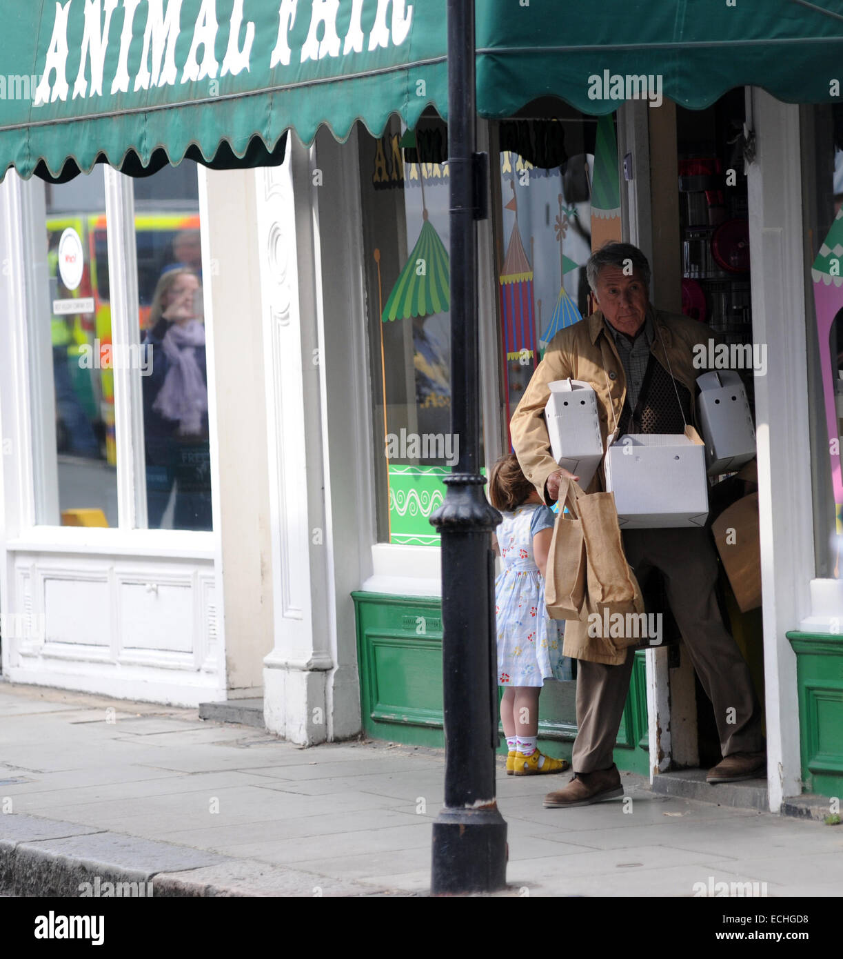 Dustin Hoffman is pictured filming his new movie an adaptation of Roald ...