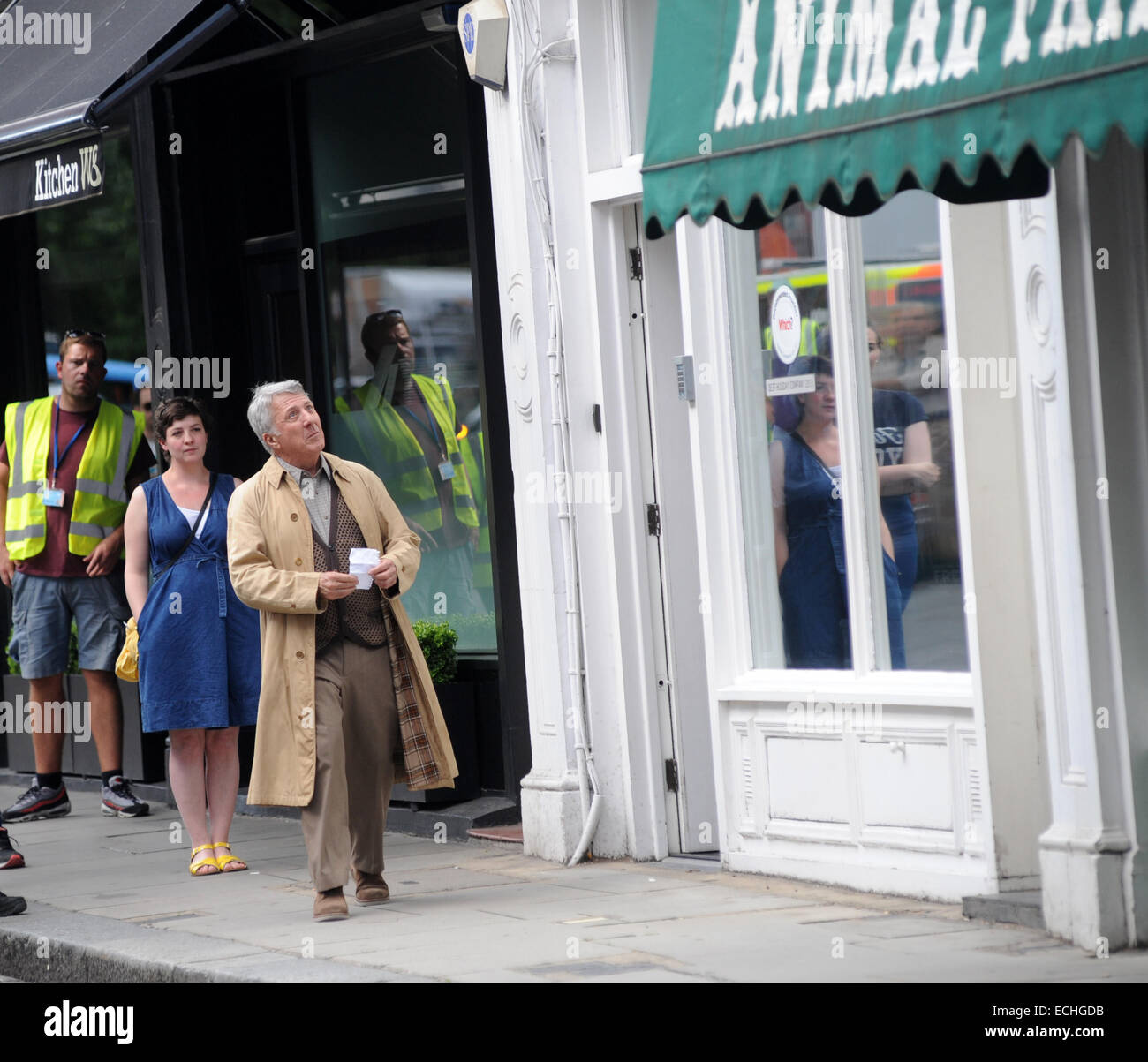 Dustin Hoffman is pictured filming his new movie an adaptation of Roald ...