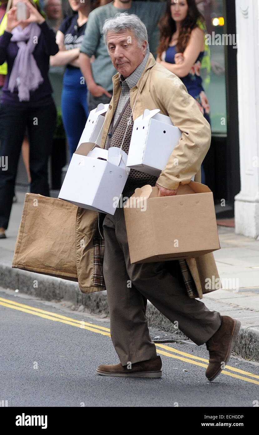 Dustin Hoffman is pictured filming his new movie an adaptation of Roald ...