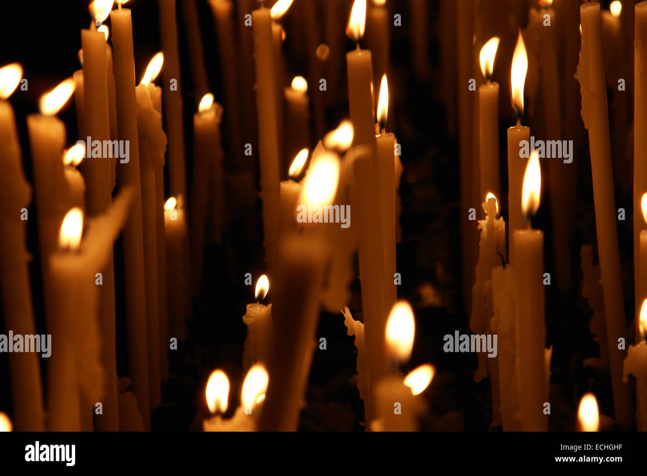 Italy, Lombardy, Milan, Duomo, stained glass, candles, architecture ...