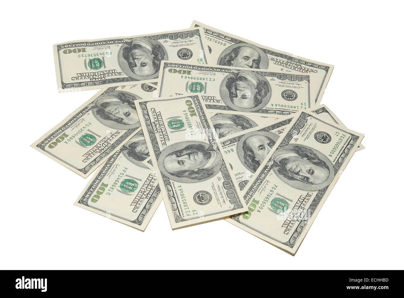 Stack of american dollars isolated on white Stock Photo - Alamy