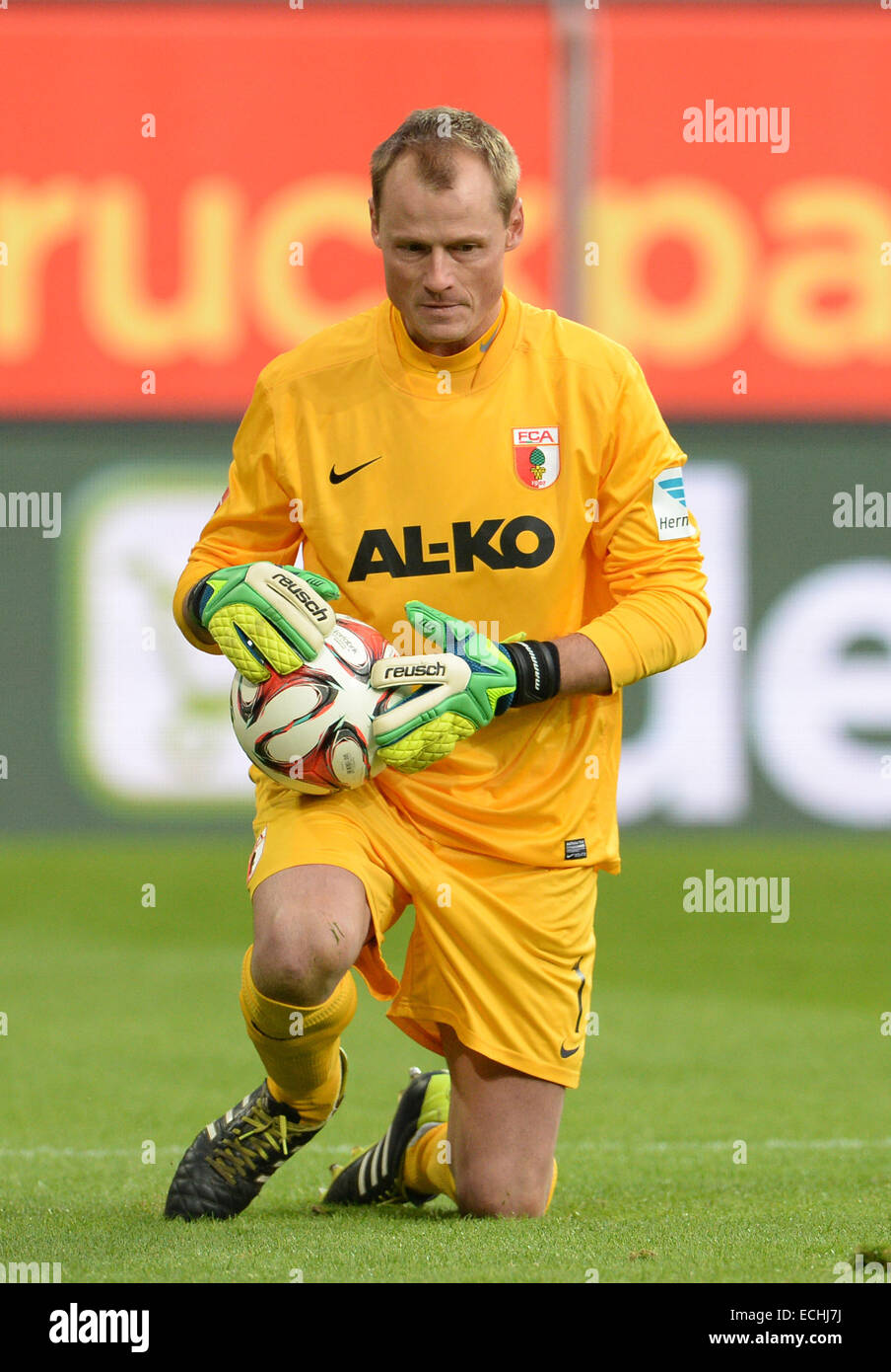 Augsburg, Germany. 13th Dec, 2014. Augsburg's goalkeeper Alexander ...