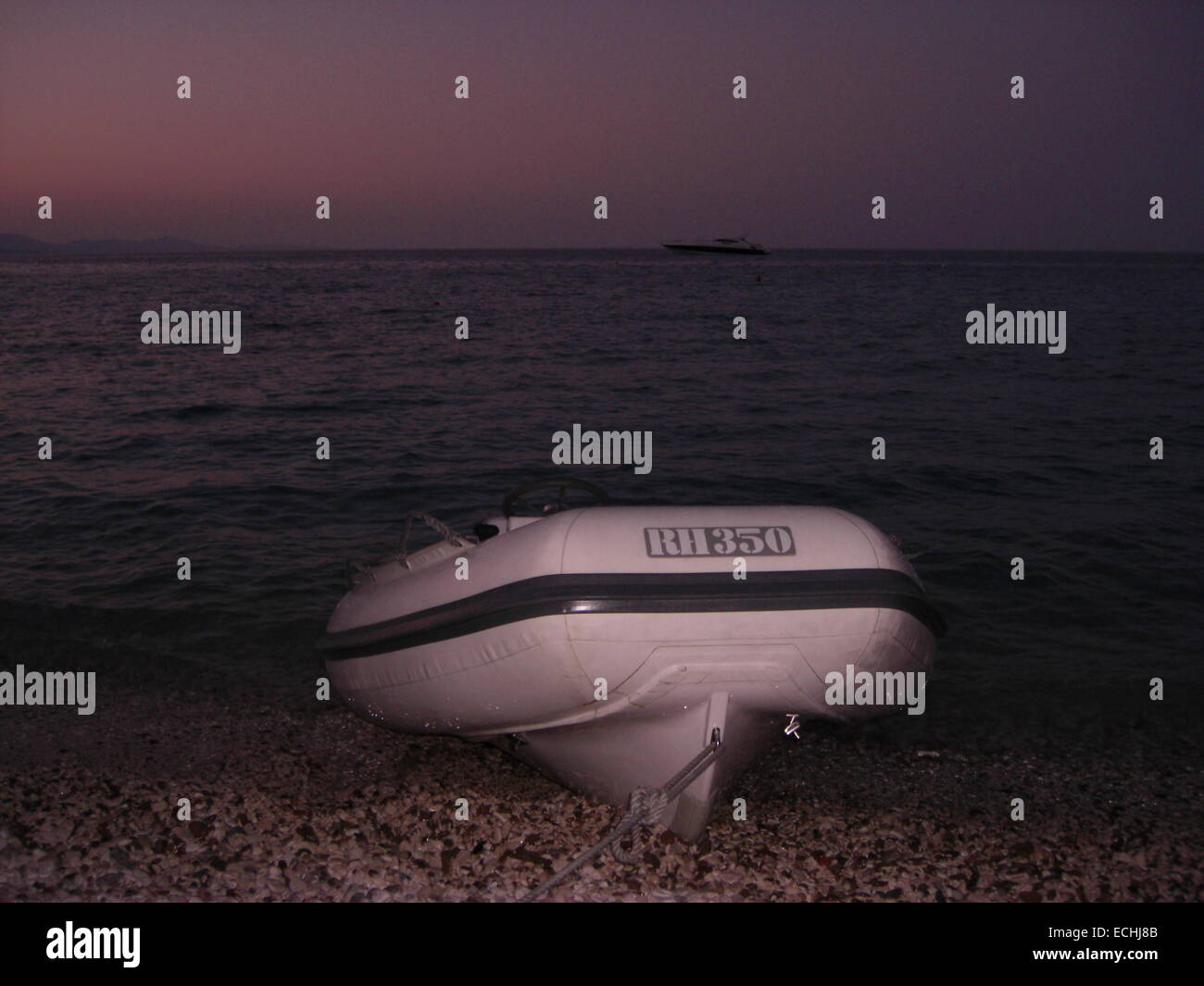 inflatable raft, motorboat, rubber dinghy Stock Photo - Alamy