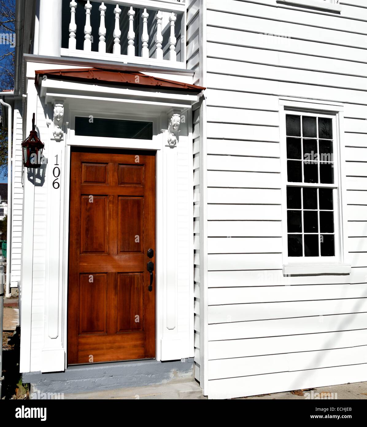 Freshly painted house front Stock Photo - Alamy