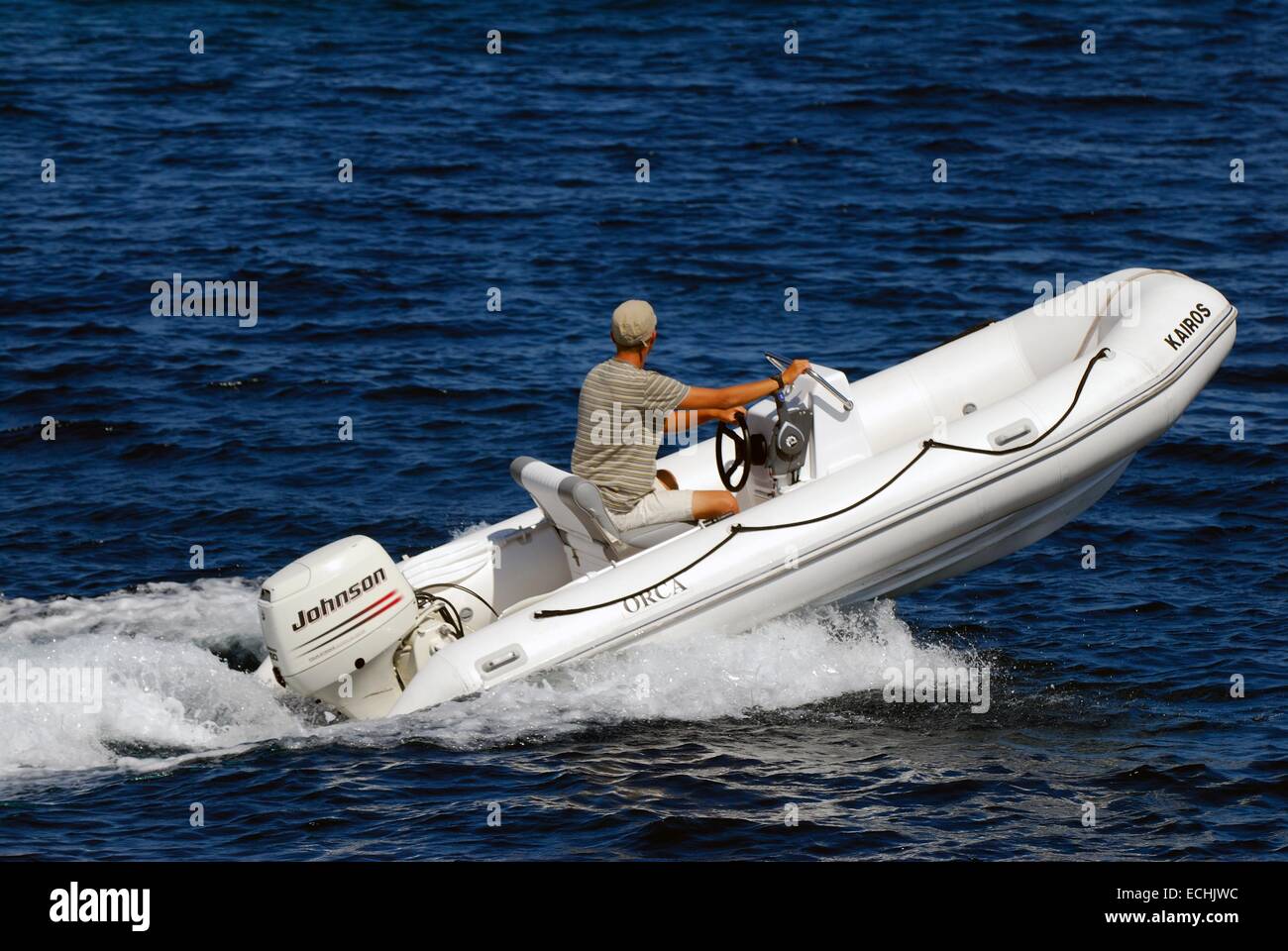 inflatable raft, motorboat, rubber dinghy Stock Photo - Alamy