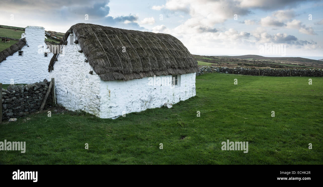 Manx cottages, Cregneash, Isle of Man Stock Photo - Alamy