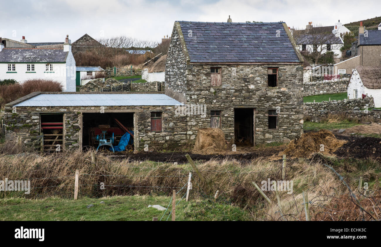 Manx farm, Cregneash, Isle of Man Stock Photo - Alamy