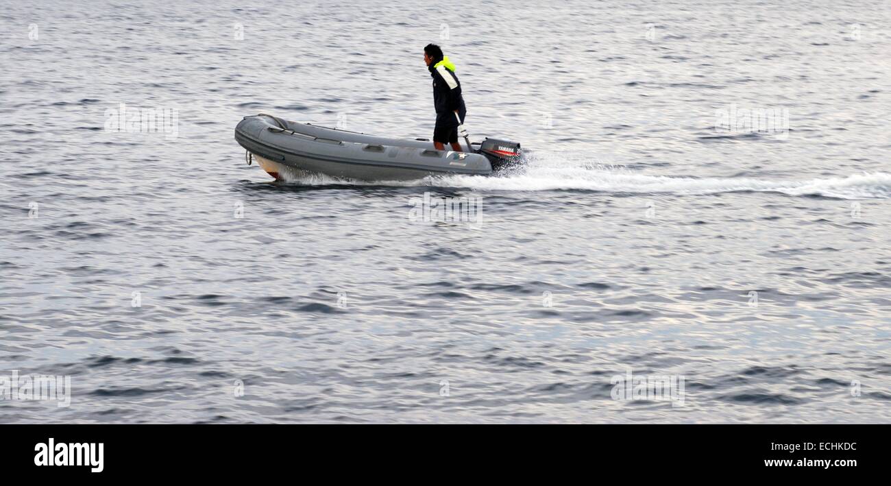 inflatable raft, motorboat, rubber dinghy Stock Photo - Alamy
