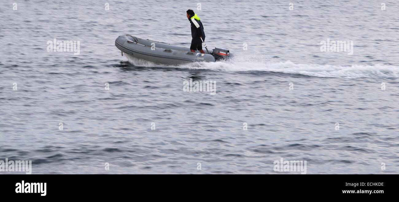 inflatable raft, motorboat, rubber dinghy Stock Photo - Alamy
