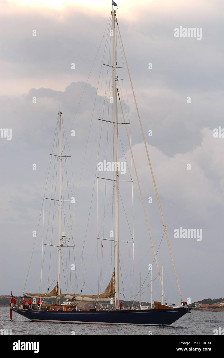 Sailboat in the sea without wind Stock Photo - Alamy