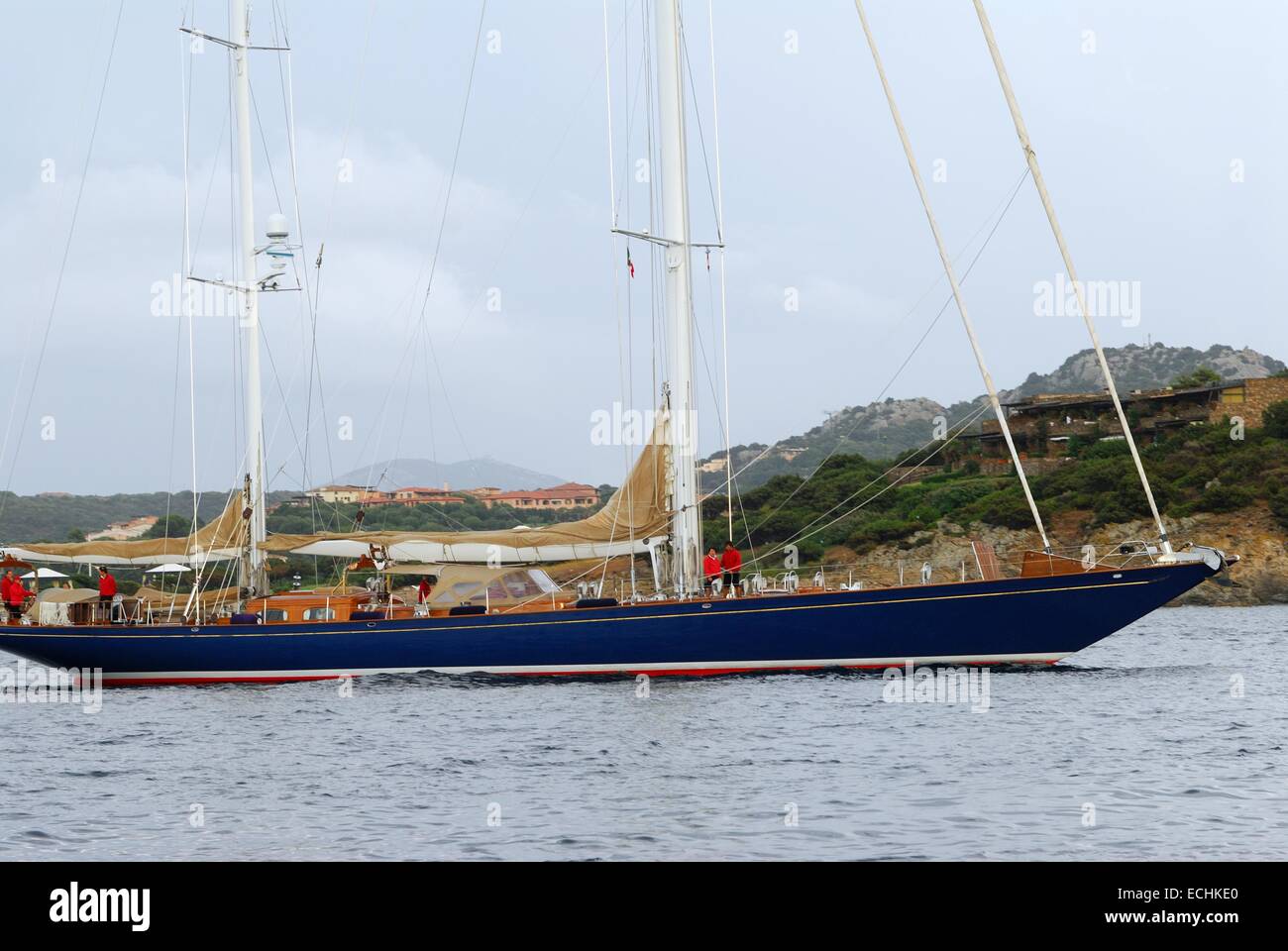 Sailboat in the sea without wind Stock Photo - Alamy