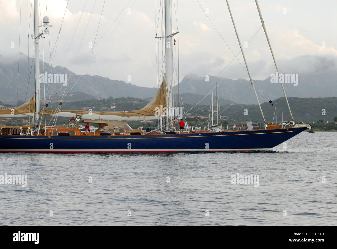 Sailboat in the sea without wind Stock Photo - Alamy