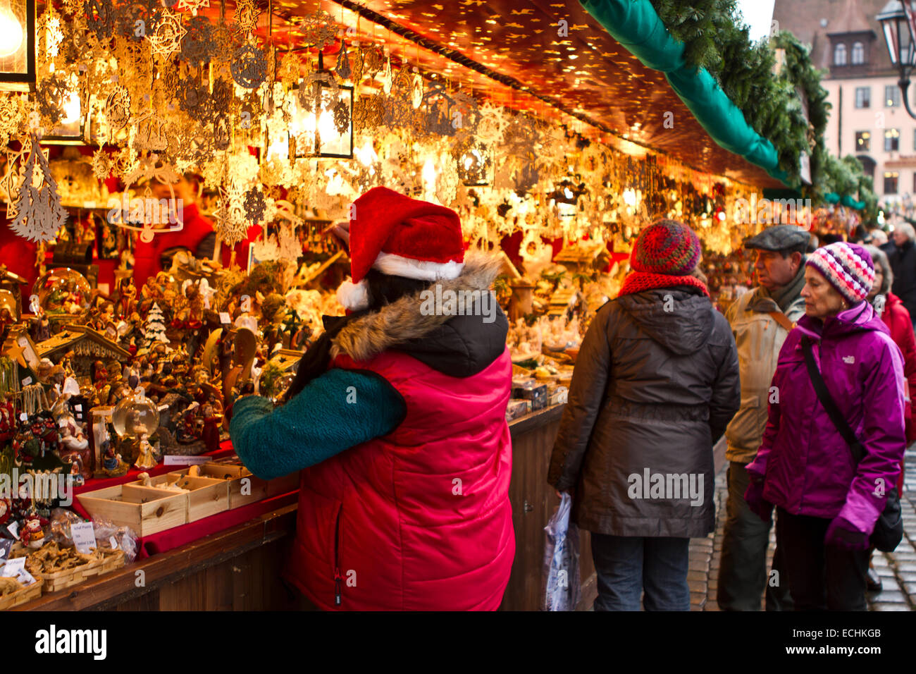 Christmas Decoration Stall Stock Photo - Alamy