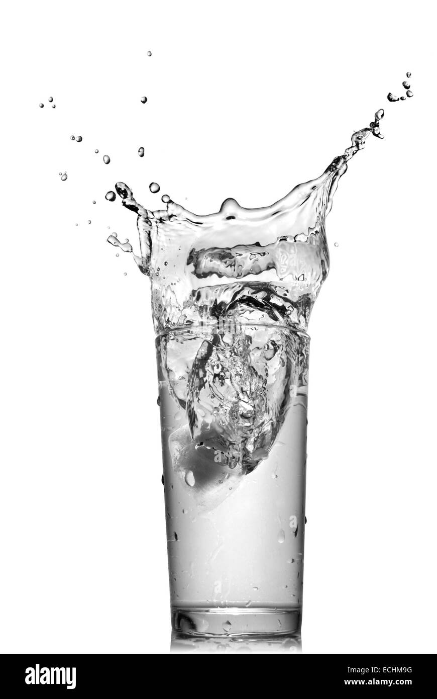 water splash in glass isolated on white Stock Photo - Alamy