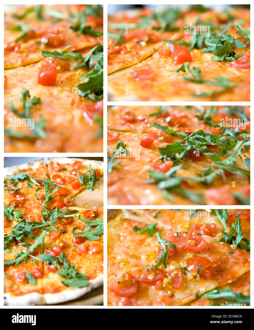 set from 5 full size photos of classic italian pizza Stock Photo - Alamy