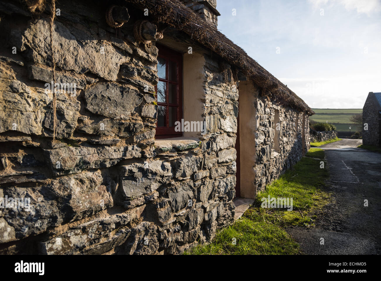 Manx cottage, Cregneash, Isle of Man Stock Photo - Alamy