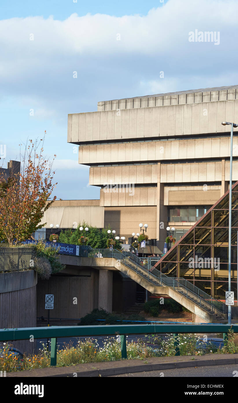 View across to Brutalist style Central Library Birmingham, UK designed ...