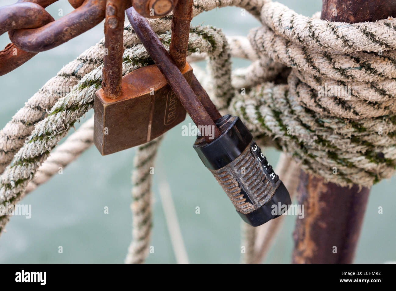 Locks on Folkestone Harbour Stock Photo - Alamy
