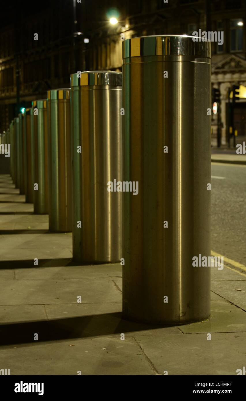 Pavement bollards in the City of London, England Stock Photo - Alamy