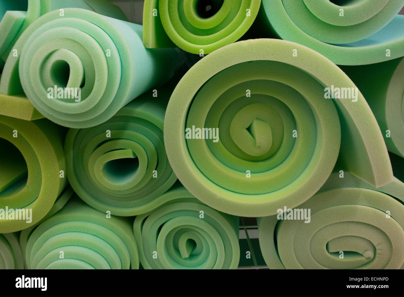 rolls of green foam Stock Photo - Alamy