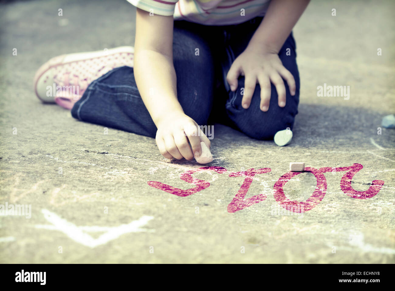 Chalk writing on pavement hi-res stock photography and images - Alamy
