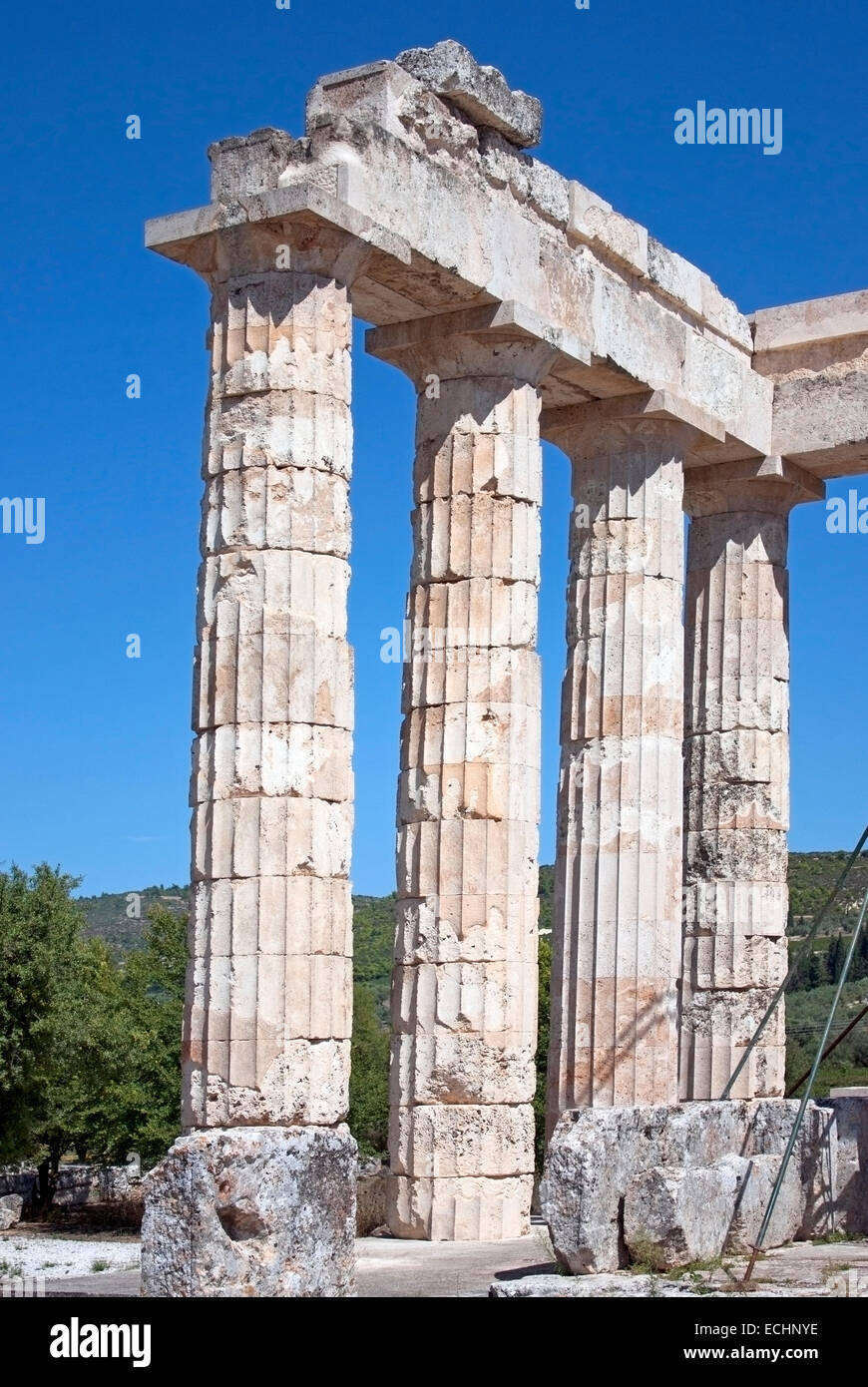 The ruins of the Sanctuary of Zeus at Ancient Nemea, Peloponnese ...