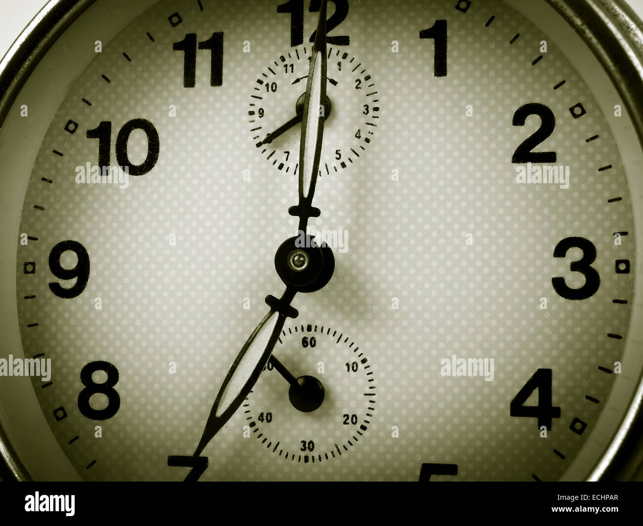 vintage alarm clock in retro color image style, studio shot Stock Photo ...