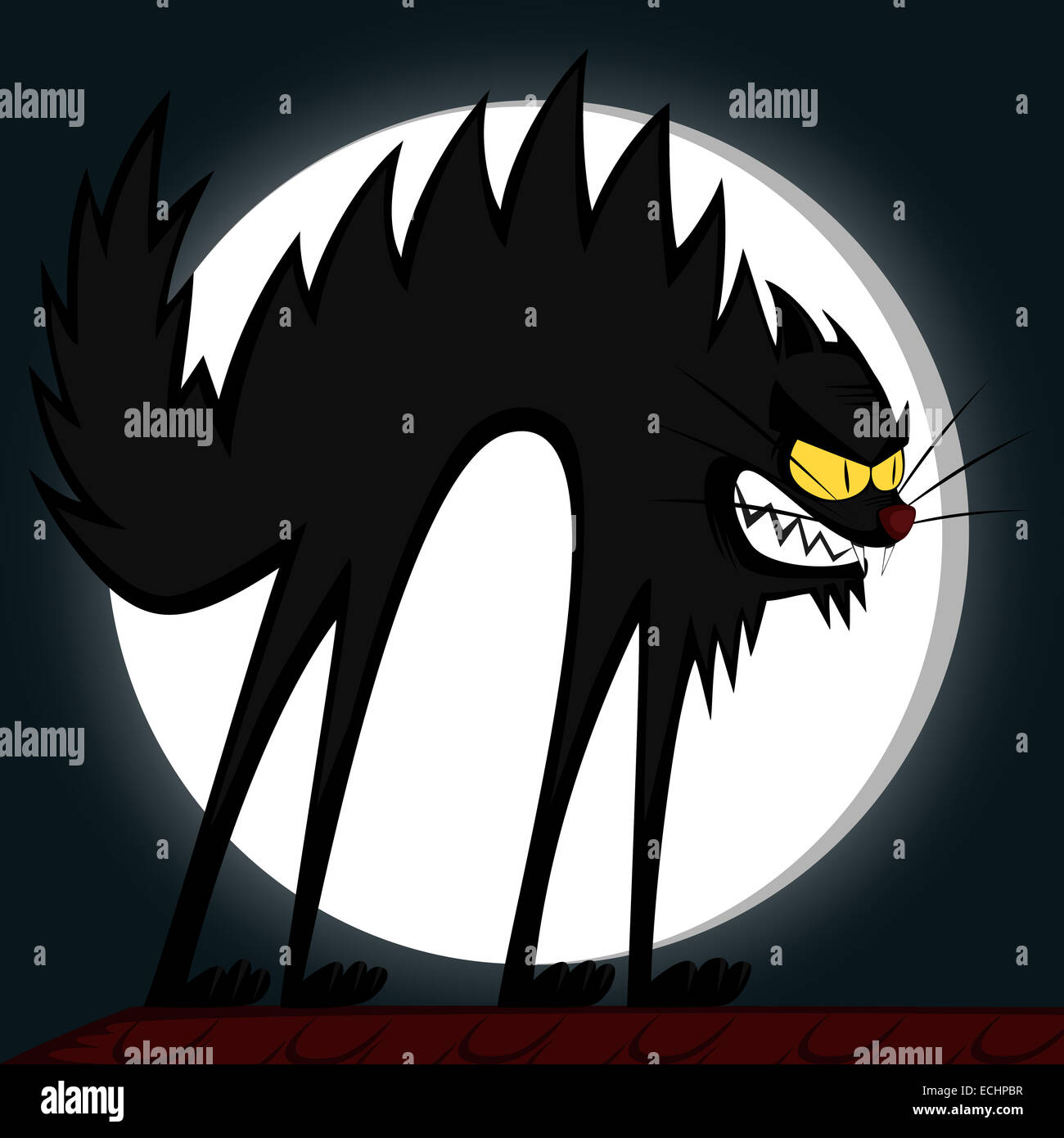 an angry black tomcat's fury in front of a full moon Stock Photo - Alamy