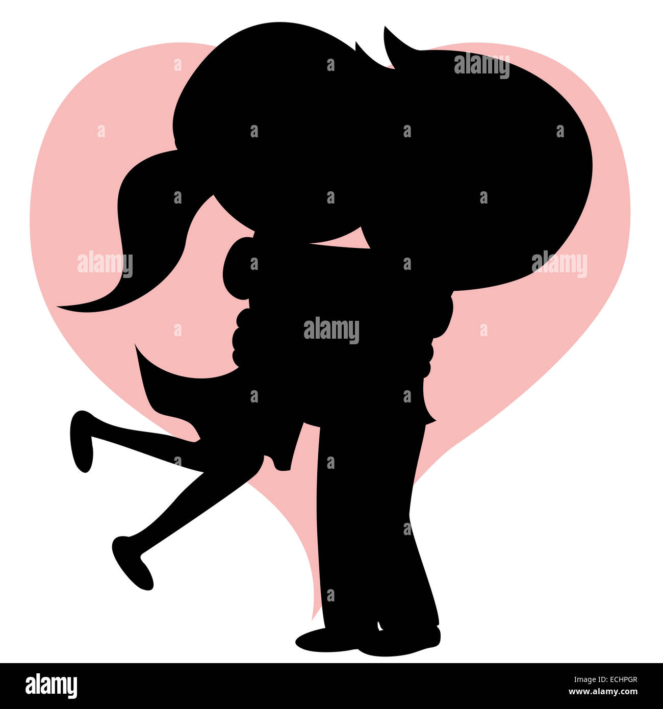 Boy And Girl Hugging Silhouette