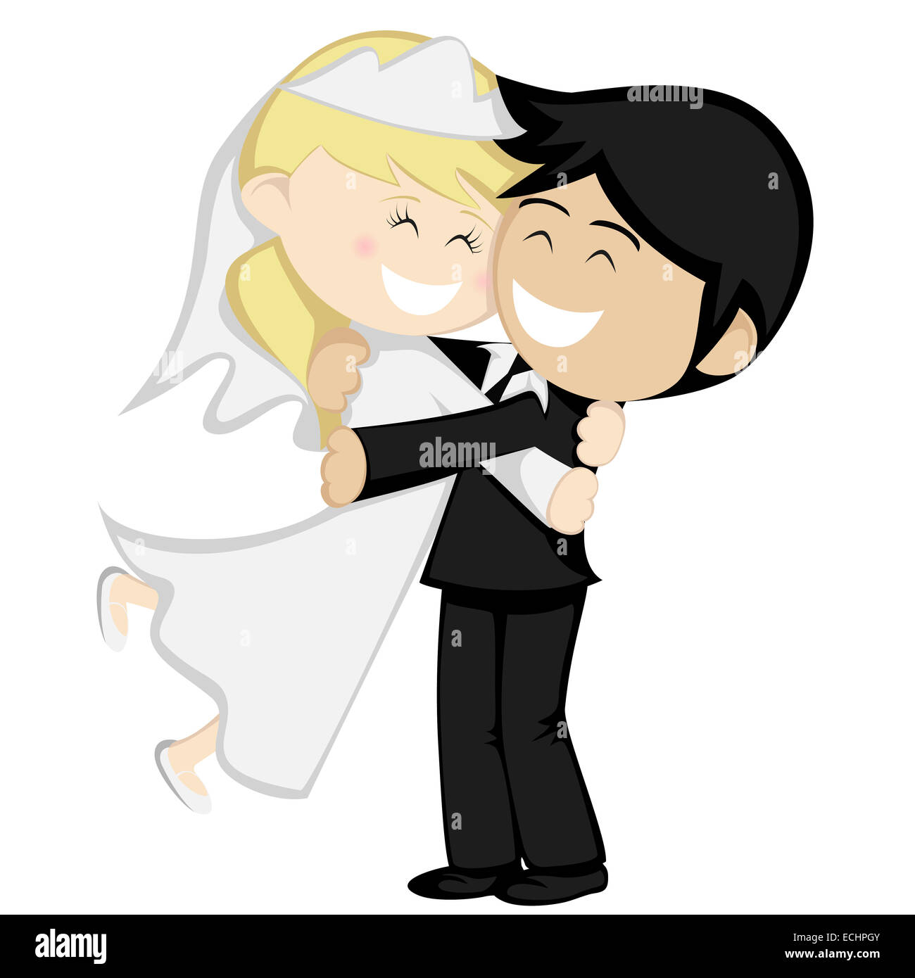 Hug collection - Bride and bridegroom are embracing and smiling Stock ...
