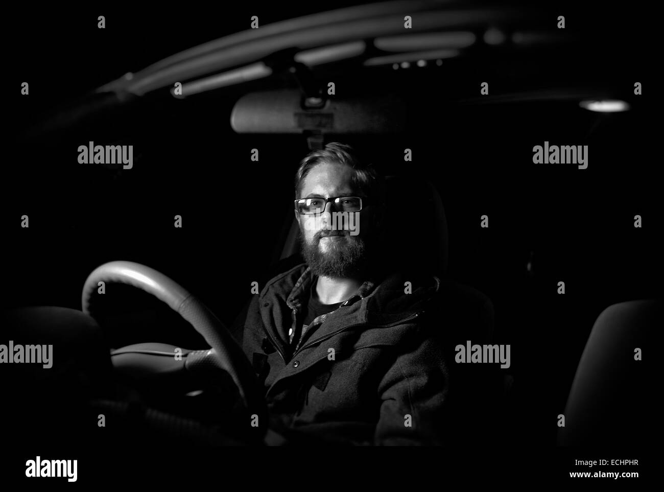 Man in Car Stock Photo - Alamy