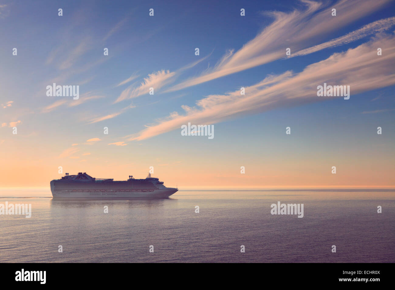 Cruise ship on the English Channel under hazy skies Stock Photo - Alamy