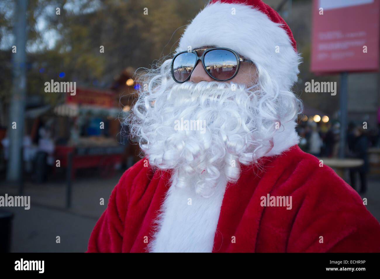 Santa Claus wearing sunglasses Stock Photo - Alamy
