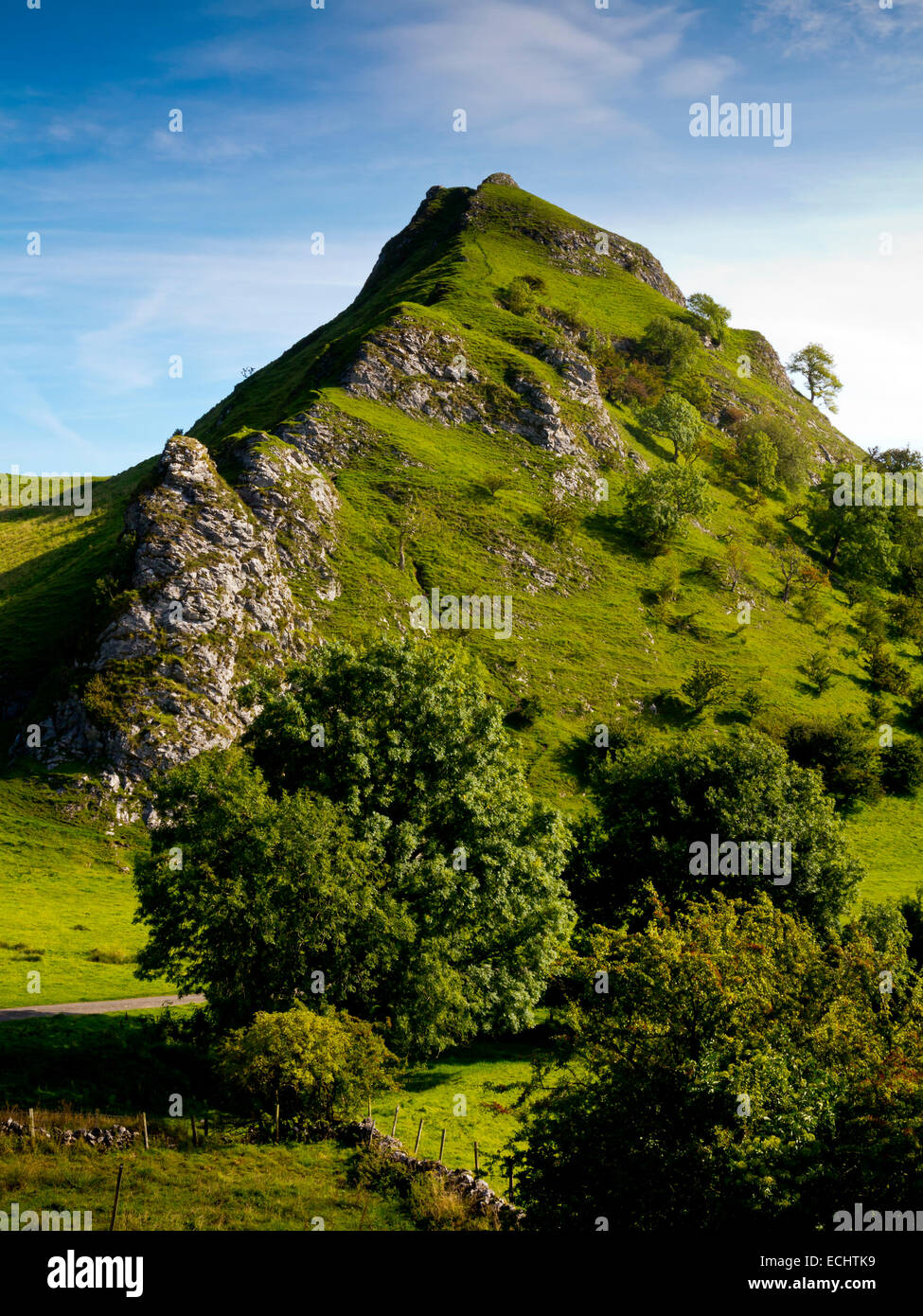 Parkhouse Hill a limestone reef knoll near Longnor in the Peak District ...