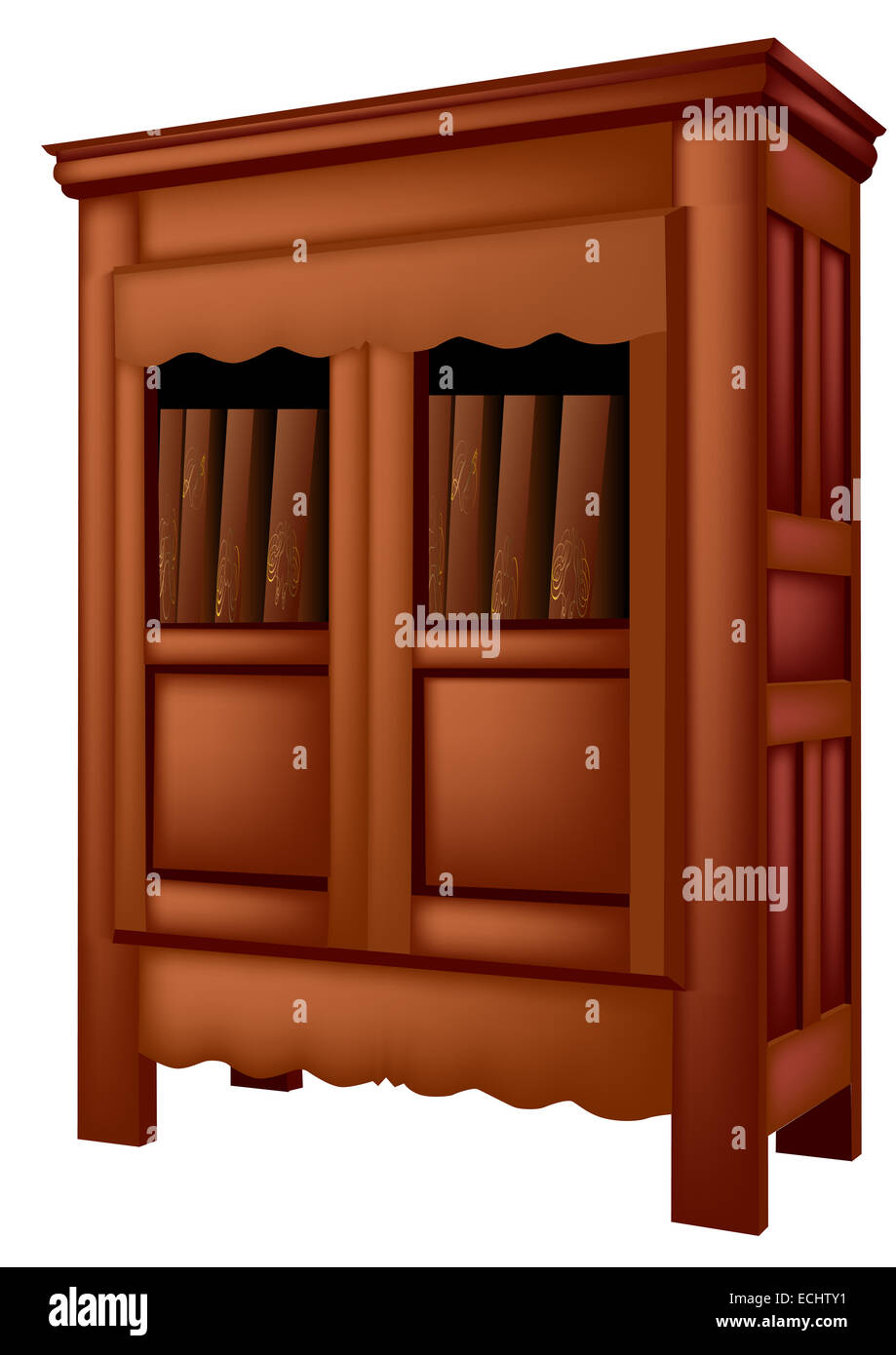 Antique bookcase Cut Out Stock Images & Pictures - Alamy