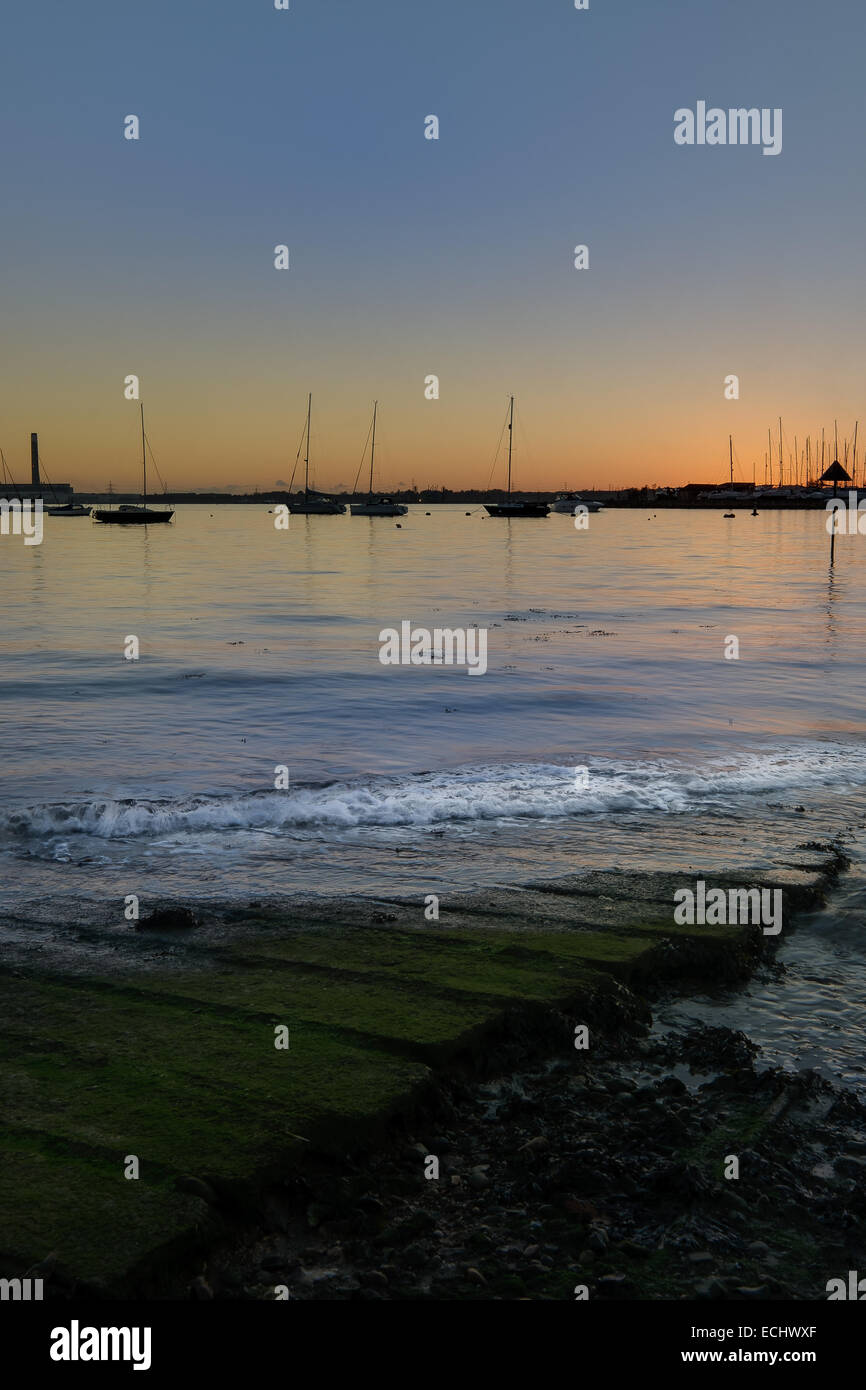 Sunset over Southampton waters Stock Photo - Alamy