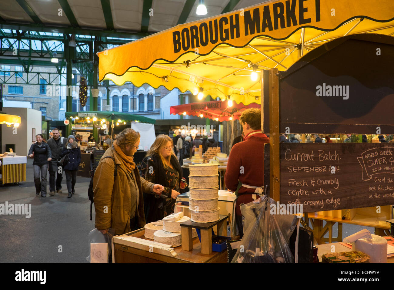 General view shots of London's famous Borough Market based on the South ...