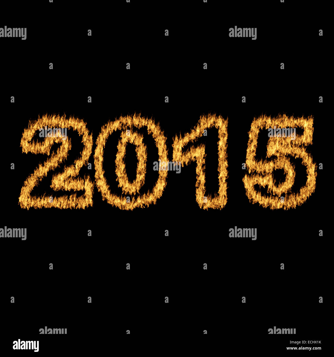 2015 font written with hot flames Stock Photo - Alamy