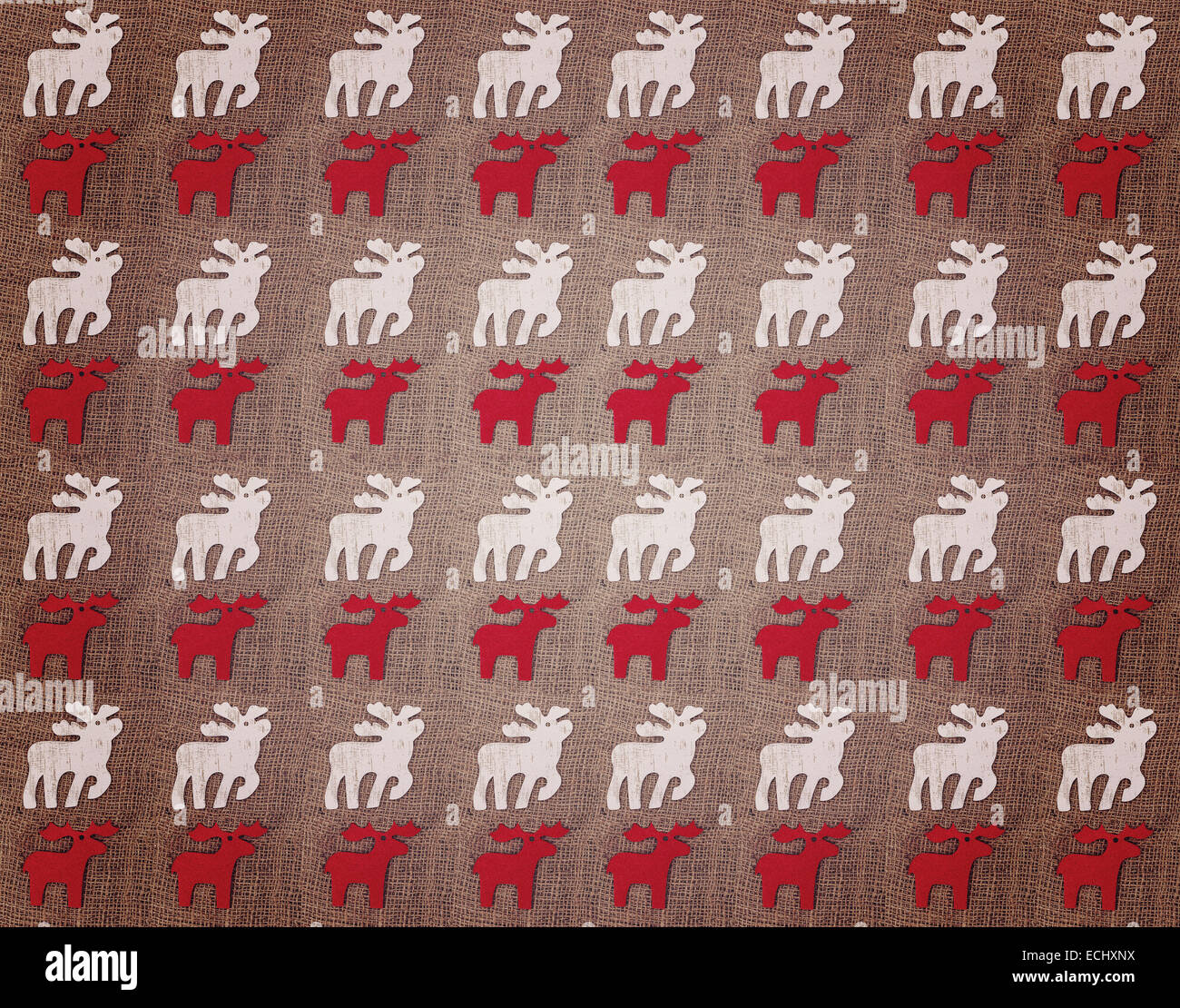 Vintage Christmas background, moose on jute background Stock Photo - Alamy