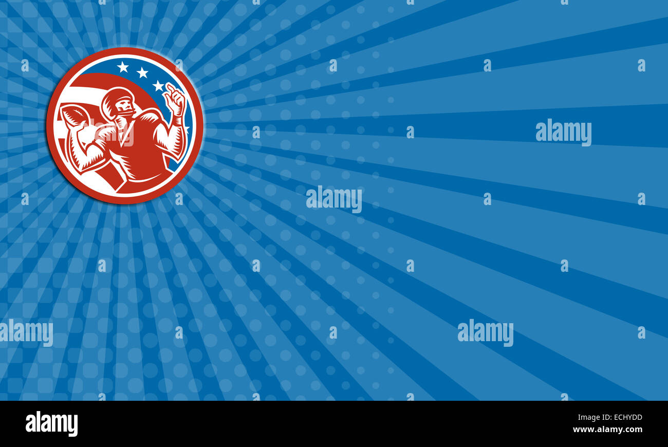 Business card showing illustration of an american football gridiron ...