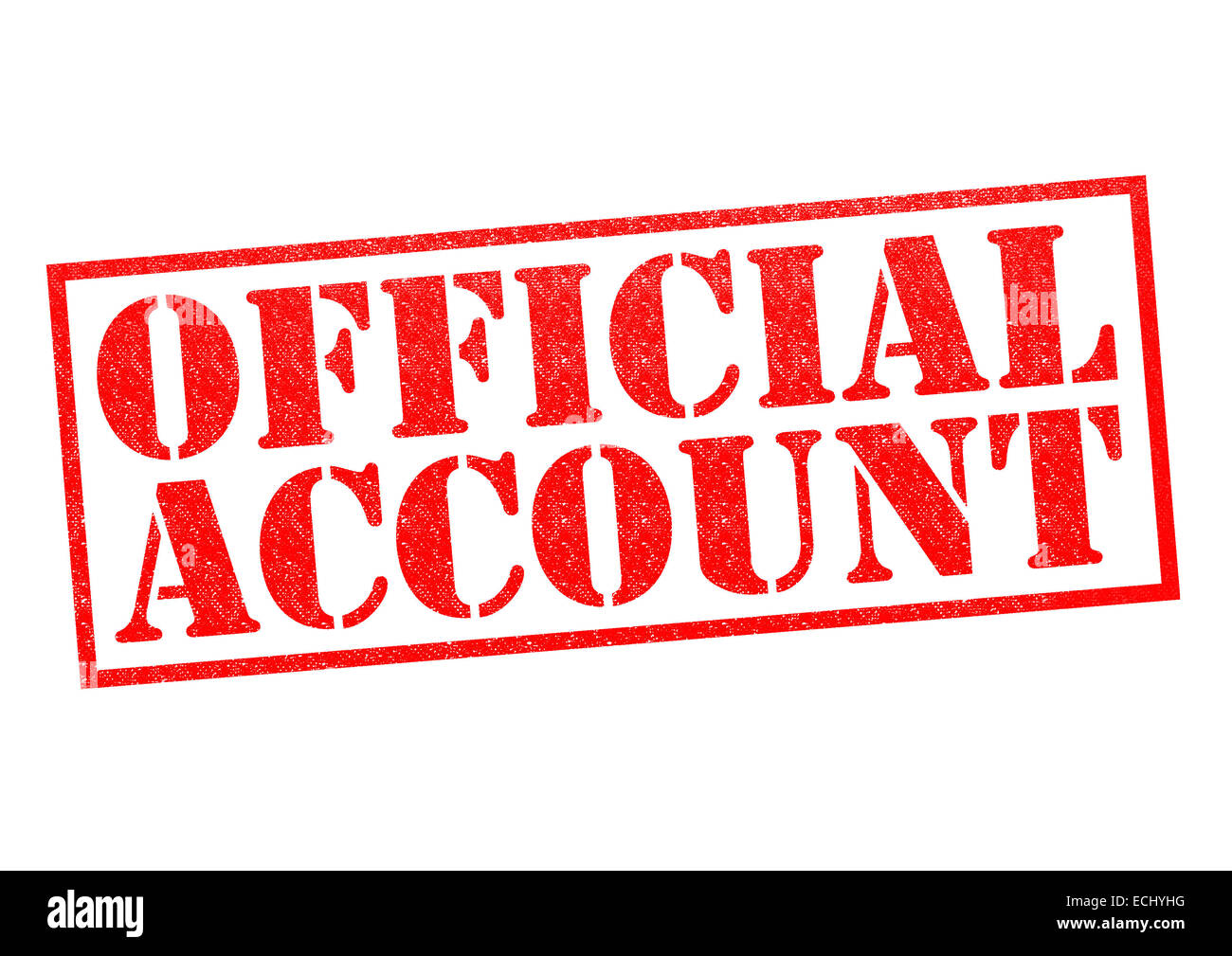 OFFICIAL ACCOUNT red Rubber Stamp over a white background Stock Photo ...