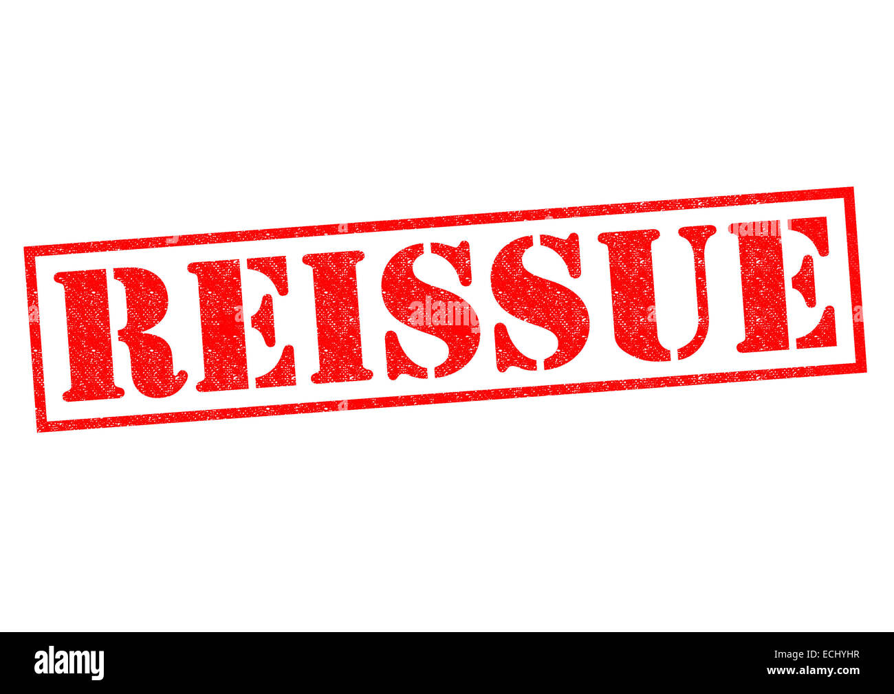 REISSUE red Rubber Stamp over a white background Stock Photo - Alamy