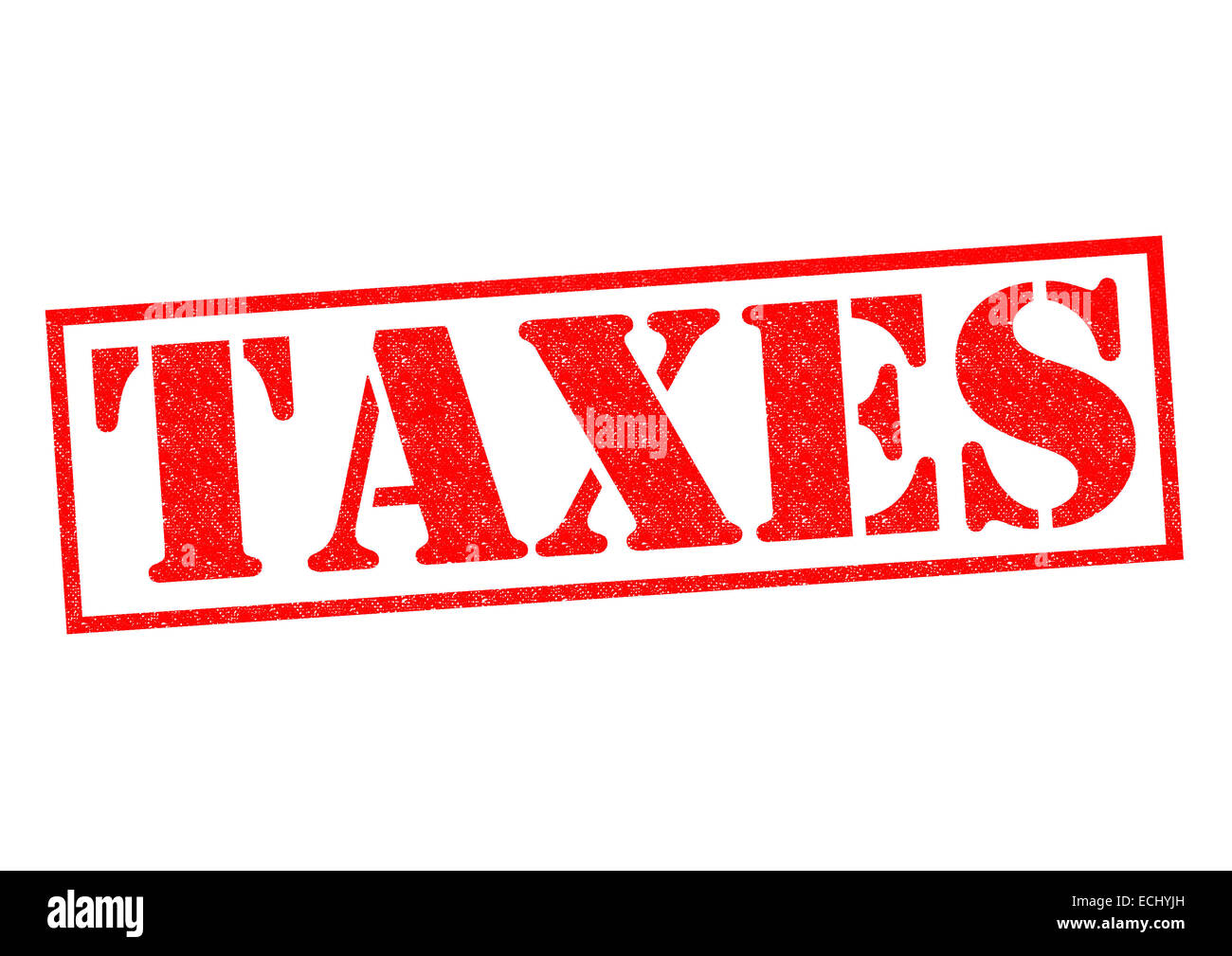 TAXES red Rubber Stamp over a white background Stock Photo - Alamy