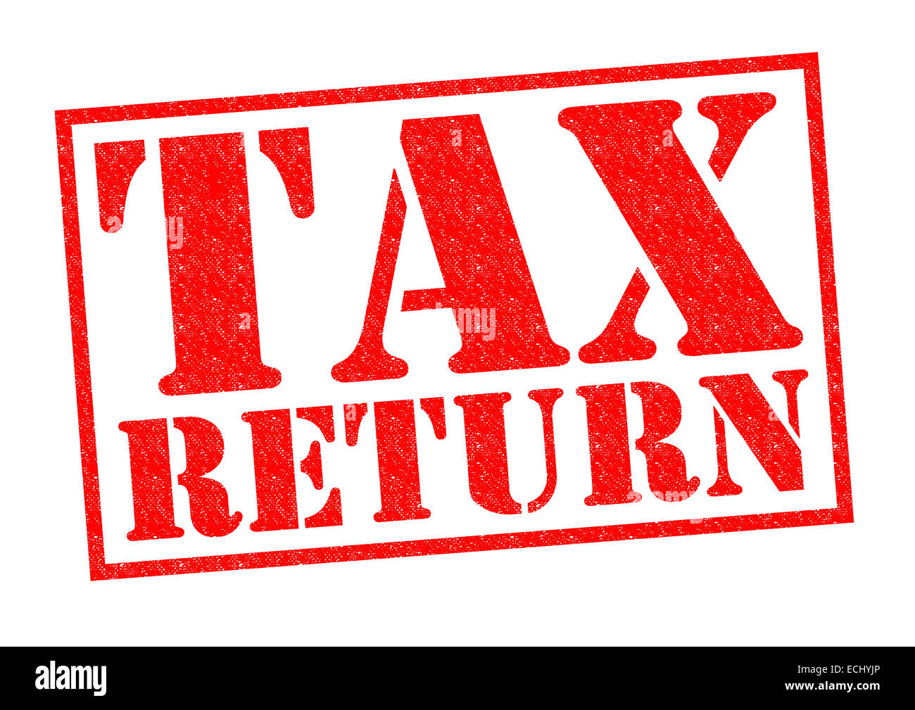 TAX RETURN red Rubber Stamp over a white background Stock Photo - Alamy