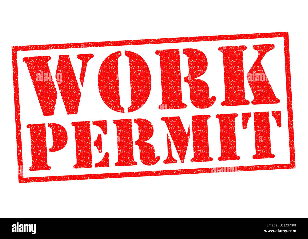 WORK PERMIT red Rubber Stamp over a white background Stock Photo - Alamy